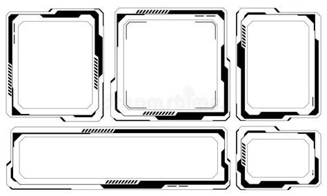 Hud Frames Black User Interface Elements Set Design Modern Technology