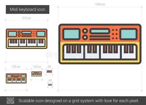 Midi Keyboard Line Icon Stock Vector Illustration Of Line 81061199