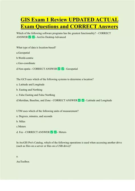 gis exam 1 review updated actual exam questions and correct answers esri arcgis stuvia us