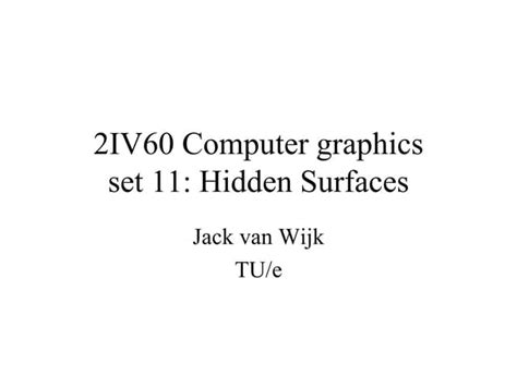 Hidden Surface Removal In Computer Graphics Ppt