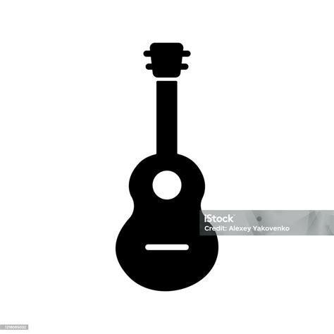 어쿠스틱 기타 아이콘 디자인 검은 색 기호 흰색 배경에 격리 벡터 Eps 10 개념에 대한 스톡 벡터 아트 및 기타 이미지 개념 검은색 고급 Istock