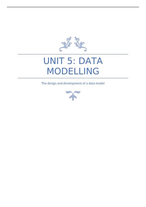 btec it unit 5 data modelling assignment 2 distinction unit 5