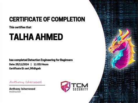 Talha Ahmed On Linkedin Detectionengineering Cybersecurity Tcmsecurity Professionaldevelopment