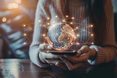 Premium Photo Global Iot And E Commerce Woman Shopping And Banking Online