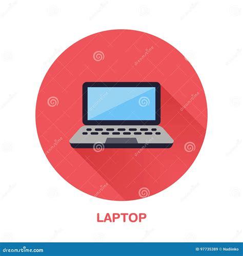 Black Laptop Notebook With Blank Screen Flat Style Icon Wireless Technology Portable Computer