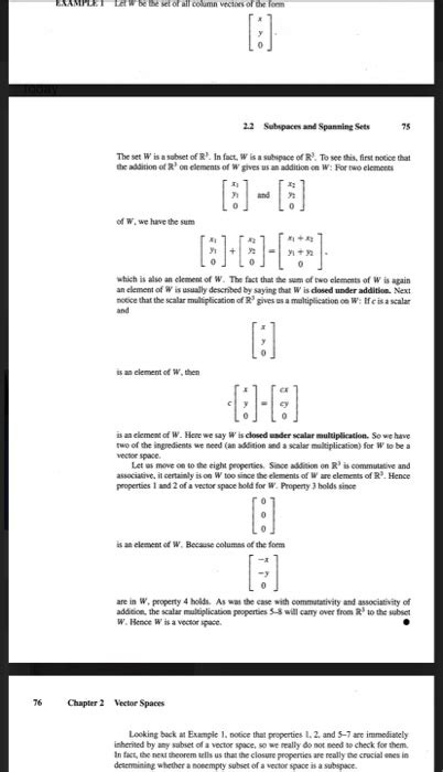 Solved SUBSPACES Given A Vector Space V A Subspace Is Just A Chegg