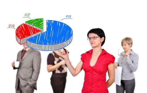 Premium Photo Woman Drawing Pie Graph