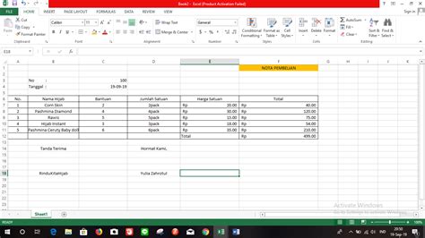 Sajak Rindu Cara Membuat Nota Penjualan Atau Pembelian Di Excel