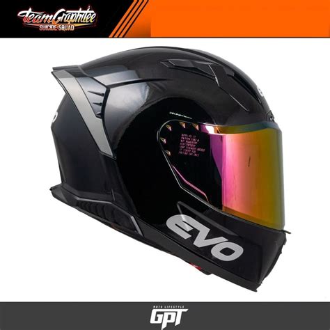 Evo Helmet Gx 1 Mono Dual Visor Full Face Helmet With Free Clear Lens