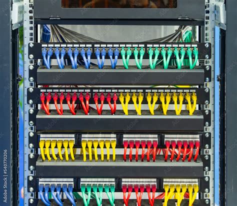Network Cables In Switch And Firewall In Cloud Computing Data Center