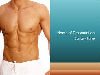 Isolated White Background Of Muscular And Tanned Male Torso PowerPoint Template Backgrounds