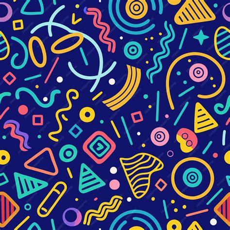 Abstract Geometric Shapes Seamless Pattern Background Colorful Premium Ai Generated Vector