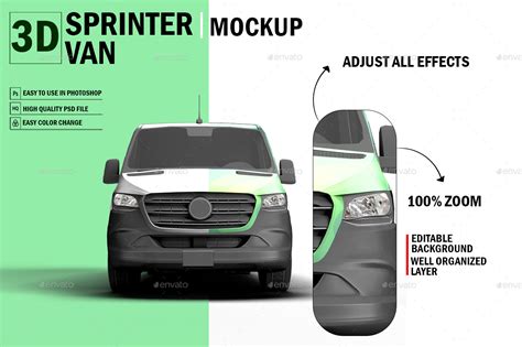 Mercedes Sprinter Van Mockup Cargo And Crew Graphics Graphicriver