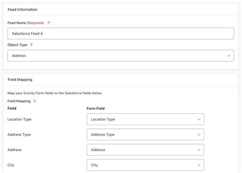 creating a feed for the salesforce add on gravity forms documentation