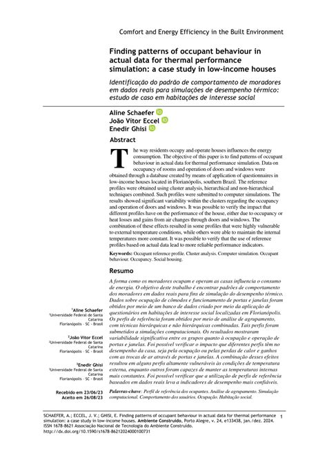 Pdf Finding Patterns Of Occupant Behaviour In Actual Data For Thermal Performance Simulation