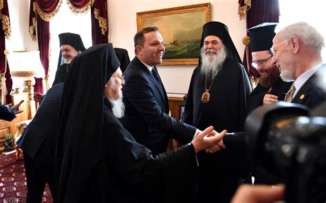 Премиерот Спасовски оствари средба со Вселенскиот Патријарх г г Вартоломеј во седиштето