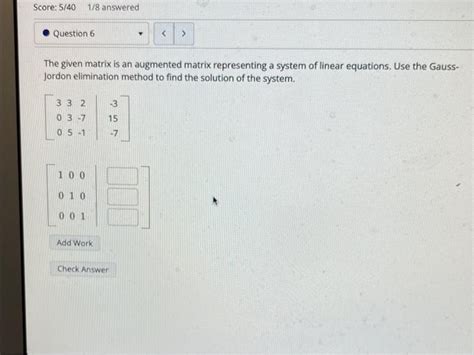 Solved The Given Matrix Is An Augmented Matrix Representing