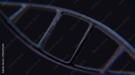 Futuristic Rotating White Dna Strand With Genetic Codes And Abstract Geometry Seamless Looping