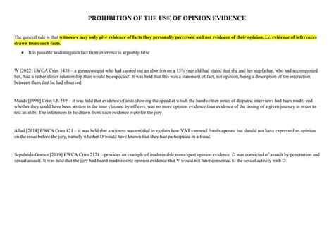 Opinion Evidence Experts And Privilege Docx