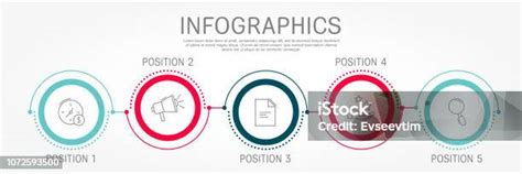 현대적이 고 간단한 평면 벡터 일러스트입니다 5 원 요소 분야 및 백분율 Infographic 템플릿 비즈니스 프레 젠 테이 션