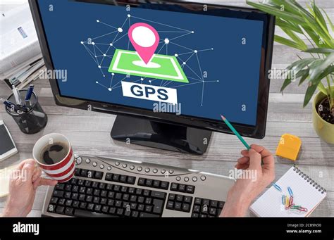 Gps Concept On A Computer Screen Stock Photo Alamy