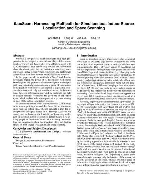 Pdf Ilocscan Harnessing Multipath For Simultaneous Indoor Source Localization And Space Scanning