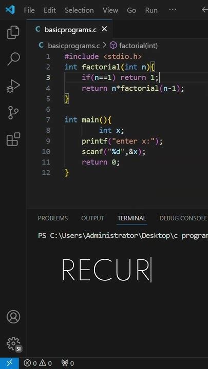 Dive Into Recursion With C 01 Youtubeshorts Coding Python Programminglanguage Clanguage