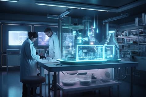 Premium Photo Inclusive Medical Lab Scene With Researchers Generative Ai