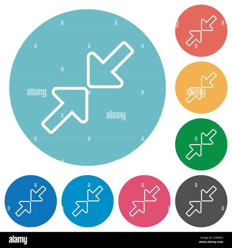 Resize Small Outline Flat White Icons On Round Color Backgrounds Stock Vector Image And Art Alamy