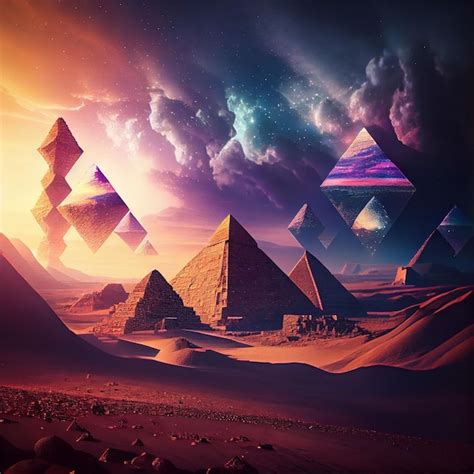 Premium Photo Futuristic Pyramid Ai Art