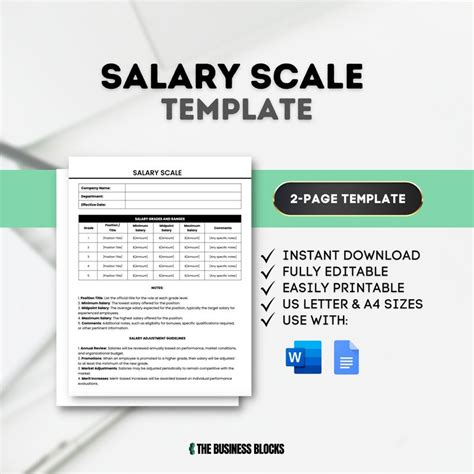Salary Scale Template Etsy