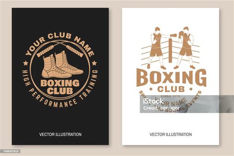 권투 클럽 배지 로고 디자인 세트 벡터 그림입니다 권투 스포츠 클럽 엠블럼 기호 패치 셔츠 템플릿 복고풍 포스터 복서 장갑 권투