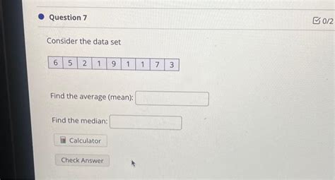 Solved Consider The Data Set Find The Average Mean Find Chegg Com