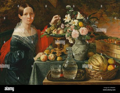 Хруцкий Иван Портрет женщины с цветами и фруктами Русская школа Xix век Khrutsky Ivan