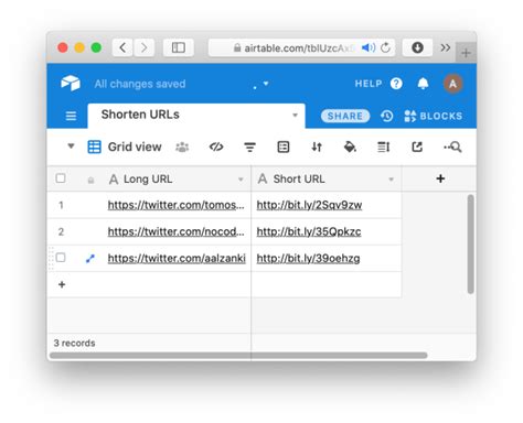 Shorten Urls In Bulk On Airtable Miniextensions For Airtable