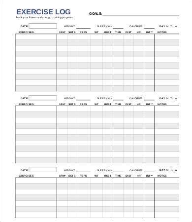 Exercise Log 9 Free PDF Documents Download