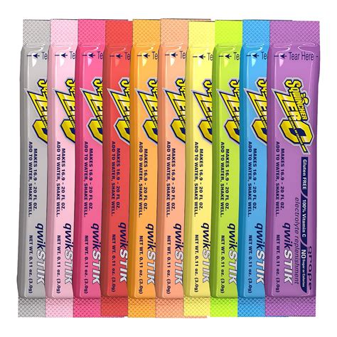 Sqwincher Zero 10 Flavor Qwik Stik Assorted Case Of 500