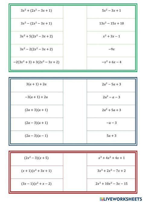 Expanding Equations Worksheet Mastering Algebraic Expressions