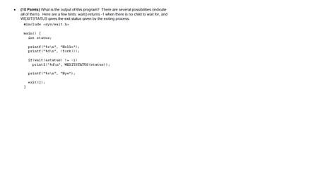 Solved What Is The Output Of This Program There Are Several