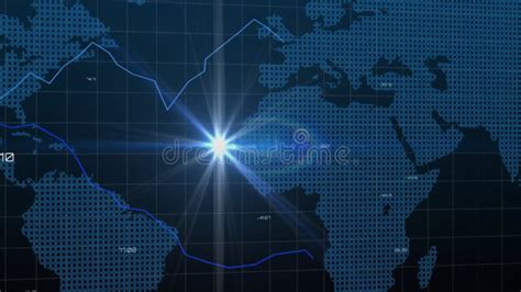 Animation Of Data Processing And Diagrams Over World Map Stock Footage Video Of Communication