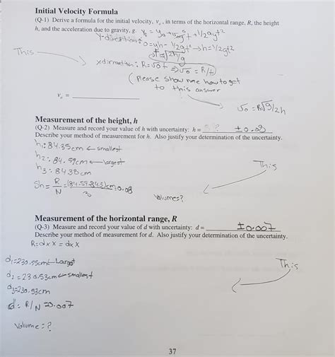 Solved Initial Velocity Formula Q 1 Derive A Formula For