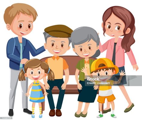ตัวการ์ตูนครอบครัวมีความสุข ภาพประกอบสต็อก ดาวน์โหลดรูปภาพตอนนี้ การร่วมกัน การ์ตูน