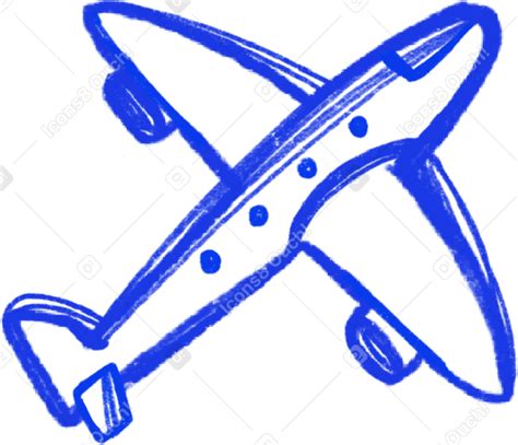 Blue Plane Illustration In PNG SVG