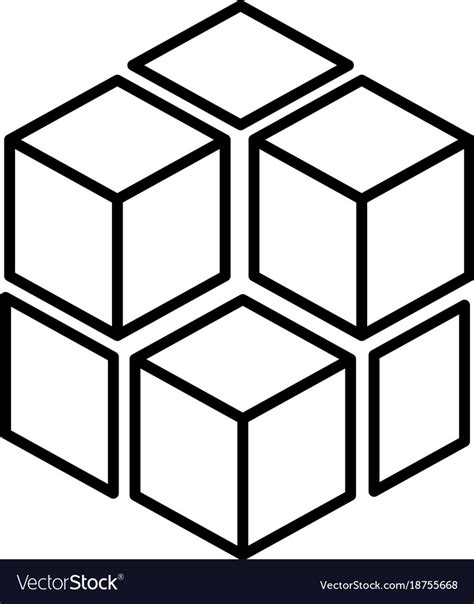 Cube Shape Design Royalty Free Vector Image Vectorstock