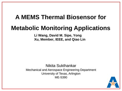 Pdf A Mems Biosensor For Metabolic Monitoring Applications