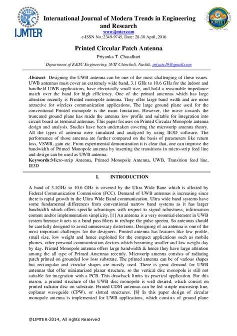 Pdf Printed Circular Patch Antenna