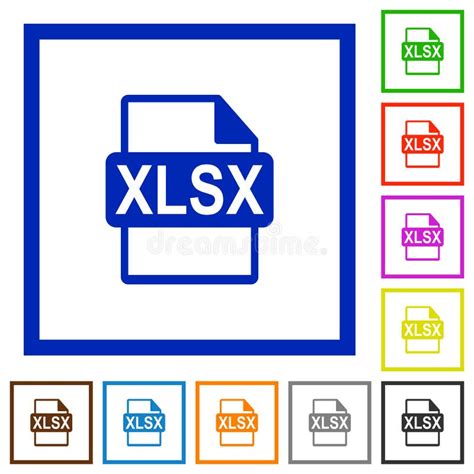XLSX File Format Flat Framed Icons Stock Vector Illustration Of Fileformat Orange 186535269
