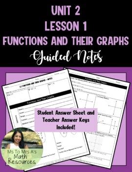 Functions And Their Graphs Guided Notes Algebra TPT