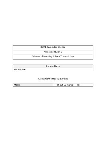 full resources for igcse computer science data transmission
