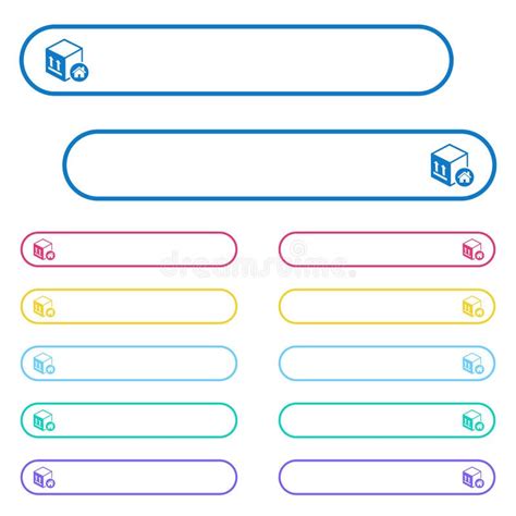 package warehouse icons in rounded color menu buttons stock vector